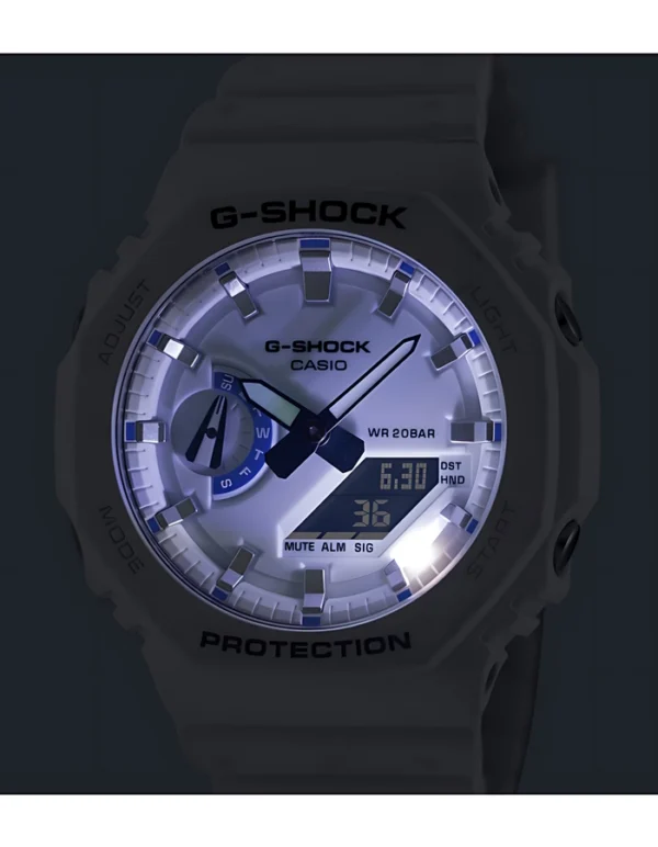 G-SHOCK Men Analog-Digital White Dial Watch – GA-2100HDS-7ADR – TimeZone